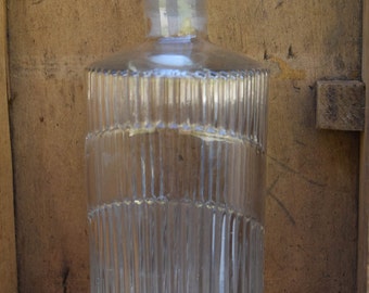 Ribbed glass bottle | Etsy