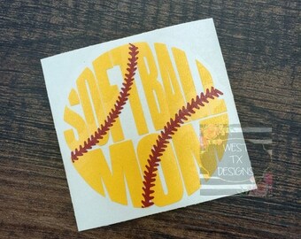 Softball decal | Etsy