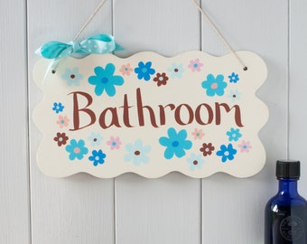 Bathroom door sign | Etsy
