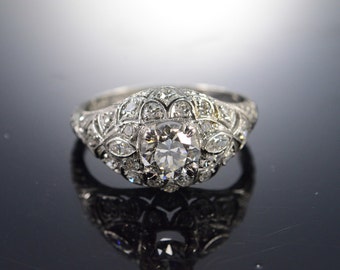 Items similar to Modern Victorian 950 Platinum .58 ctw Diamond 2.0CT ...
