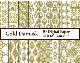50%OFF Gold Foil Digital Paper: GOLD DIGITAL Paper by ChiliPapers