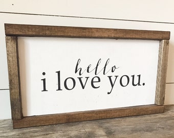 Hello love sign | Etsy
