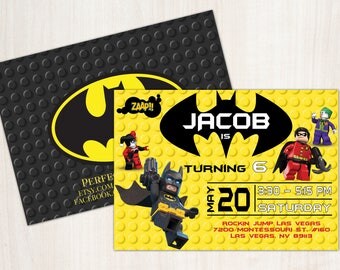 Lego batman invitations | Etsy