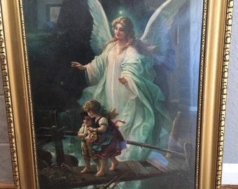 Guardian angel print | Etsy