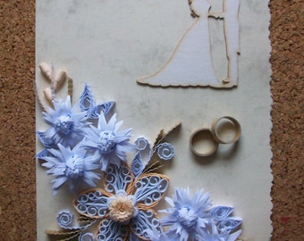 Quilled wedding card | Etsy