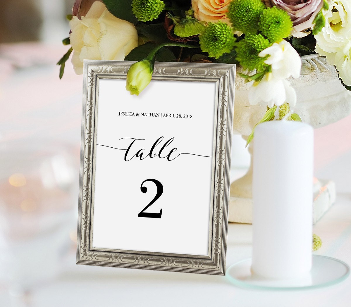 Table Number Card Template Printable Wedding Table Number