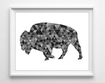Geometric buffalo | Etsy