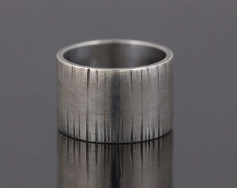 Sterling Silver Hammered Twisted Ring Thick Silver Stacking