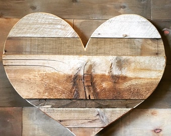 Reclaimed wood heart | Etsy