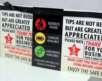 Uber Tip and Rating Sign