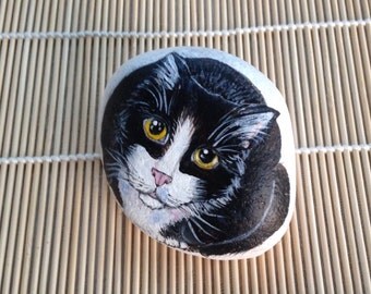 Painted rock cat | Etsy