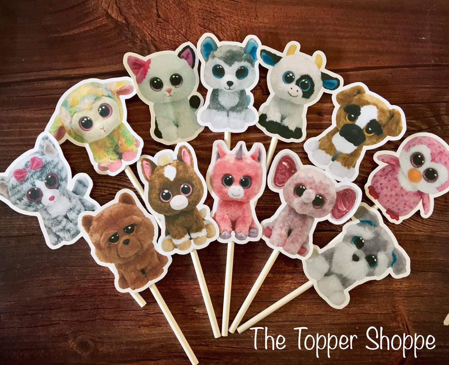 BEANIE BOOS Cupcake Toppers / Cake Toppers / Die Cuts