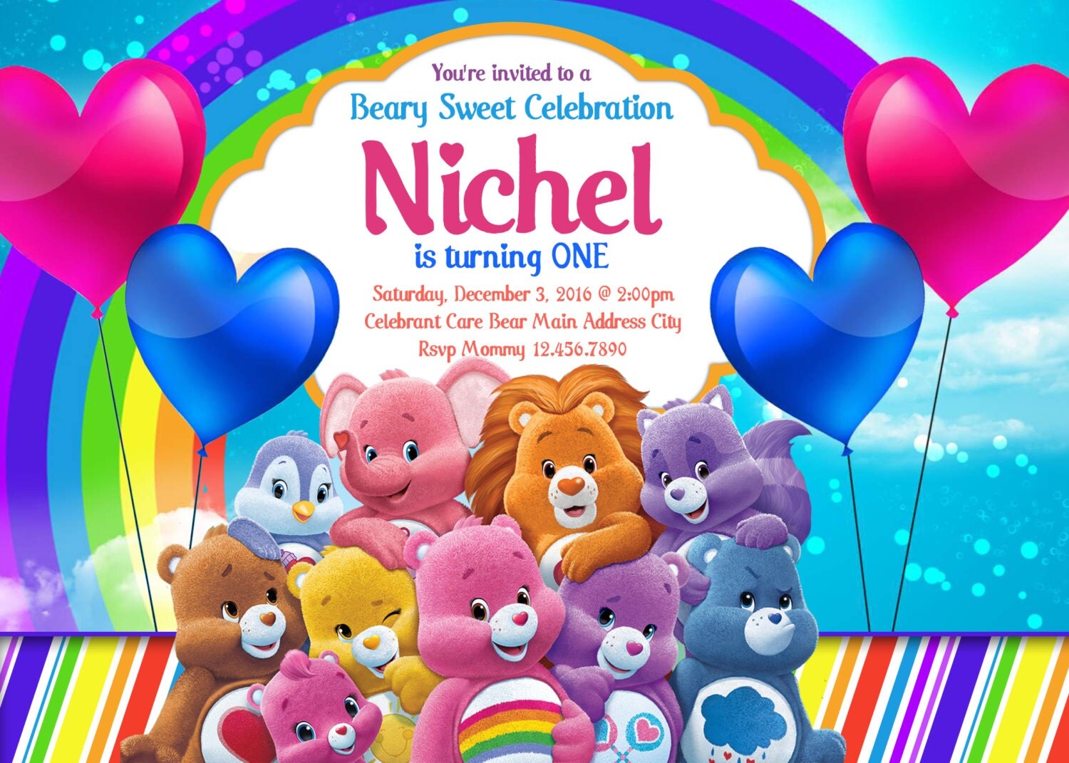 Care Bears Invitations Care Bears Birthday Invitations