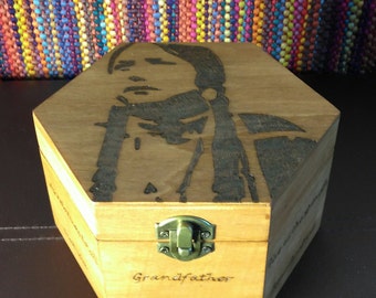 Wood burned box | Etsy