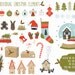 Christmas Clipart / Santa / Gingerbread Man / Snowman / Trees