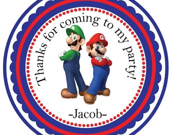 Super mario labels | Etsy