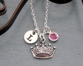 Princess Necklace Name Necklace Princess Crown Necklace