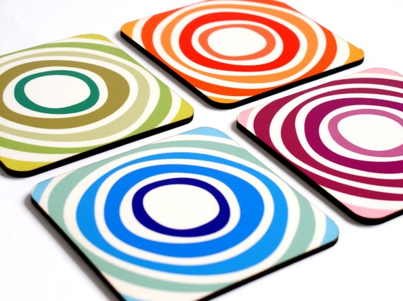 Items similar to Coaster set,set of 4,Colorful coasters,Drink coasters ...