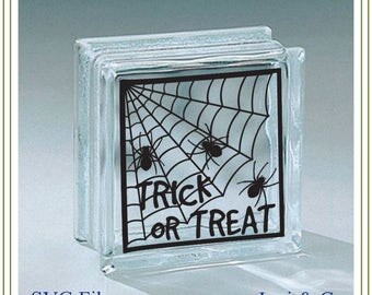 Halloween Glass Block SVG File Haunted House vinyl cutting