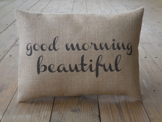 Hello Handsome Good Morning Beautiful Burlap PIllows Set