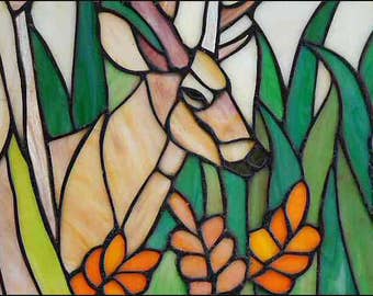 Stained glass deer | Etsy
