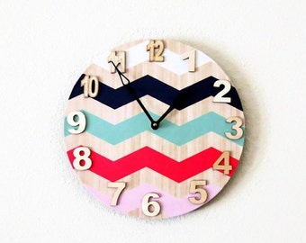 Unique chevron wall clock related items | Etsy