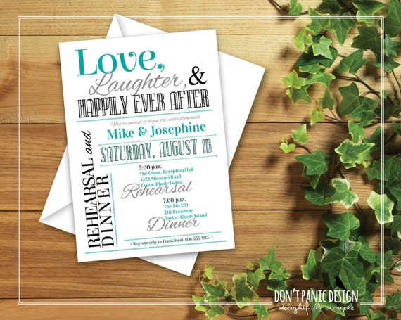 Printable Rehearsal Dinner Invitation Love by DontPanicDesign