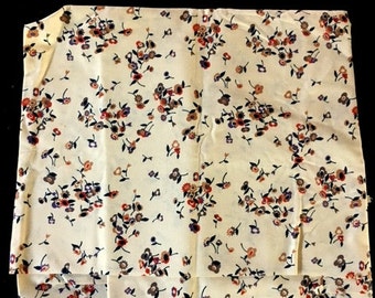 Cream floral fabric | Etsy