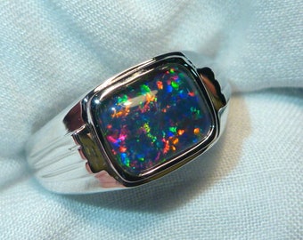 Rectangle opal ring | Etsy