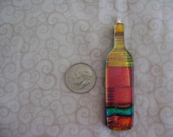 Fused glass wine bottle | Etsy