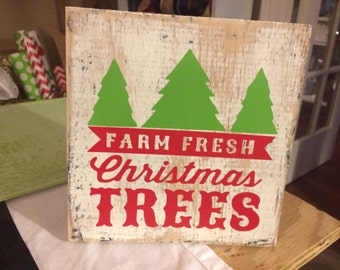Christmas tree sign | Etsy