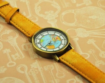 World map watch | Etsy