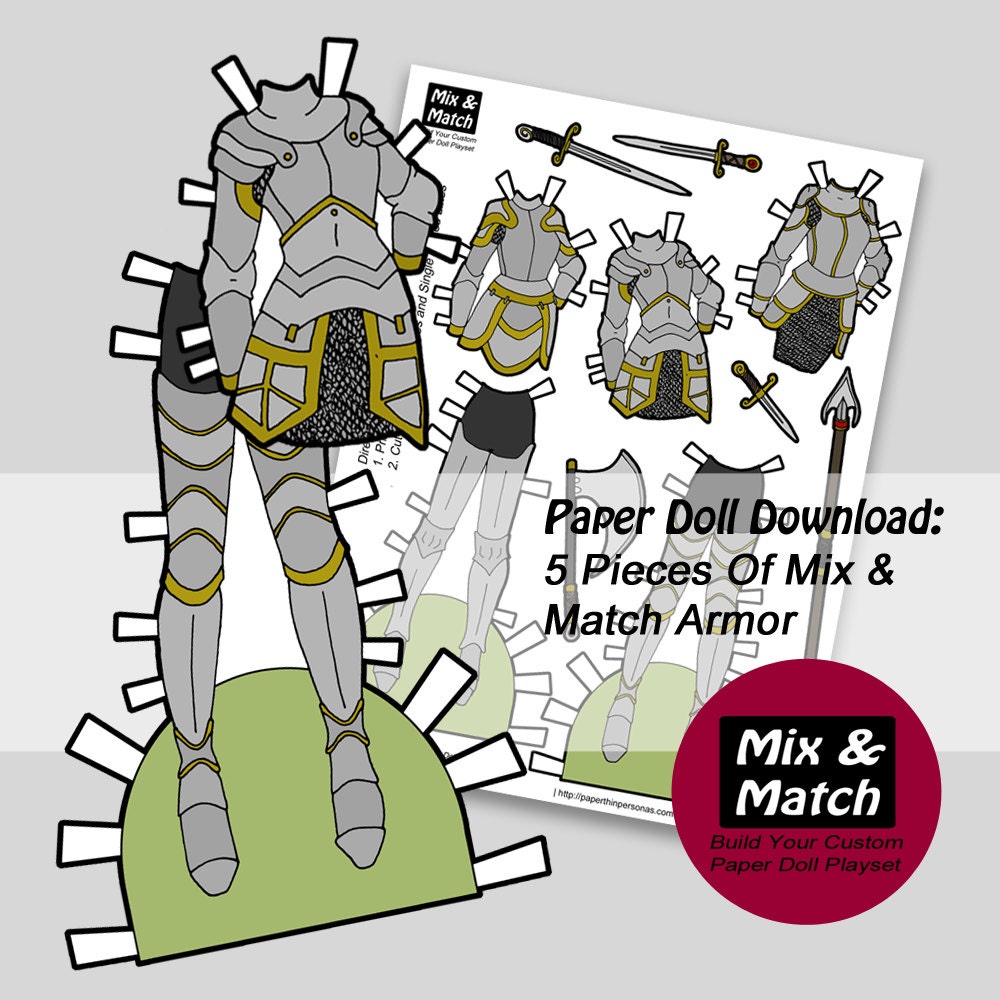 Paper Doll Armor Digital Paper Doll Clothing Download Knight