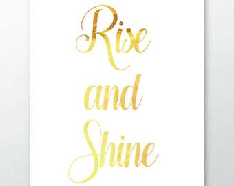 Rise shine word art | Etsy