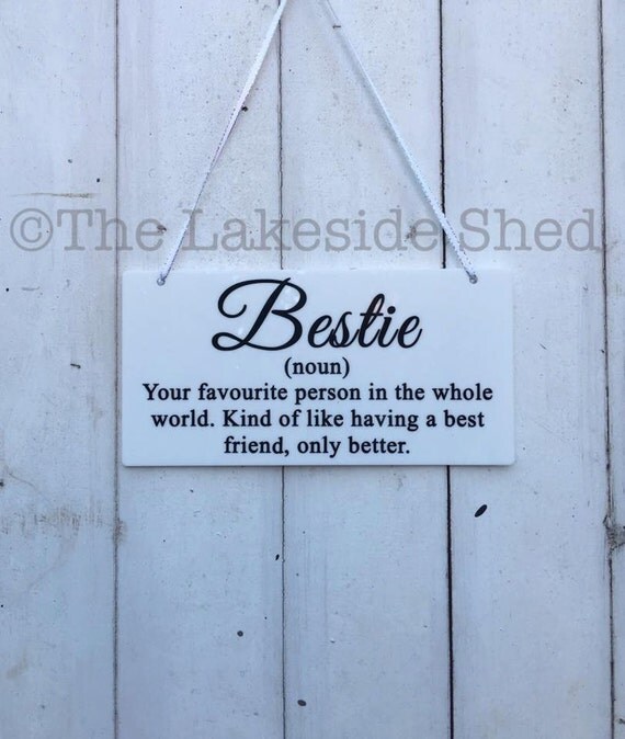 Glossy Acrylic Hanging plaque/sign Bestie definition Best