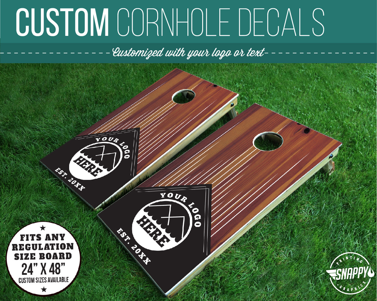 Pinstriped Cornhole Vinyl Decals Bag Toss Board Wraps Add