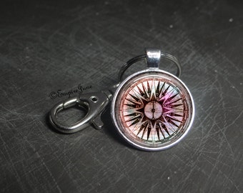 Nautical Compass Keychain Compass Rose Mariner's