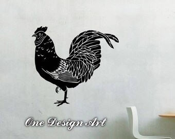 Rooster wall decal | Etsy
