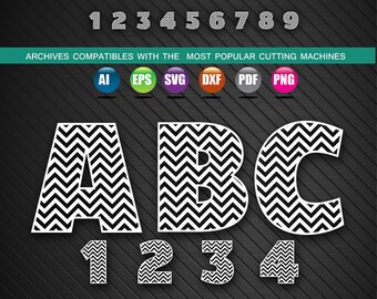 Chevron alphabet | Etsy