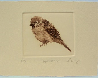 Sparrow art print | Etsy