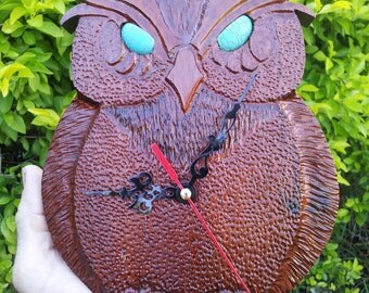 Wooden owl clock | Etsy