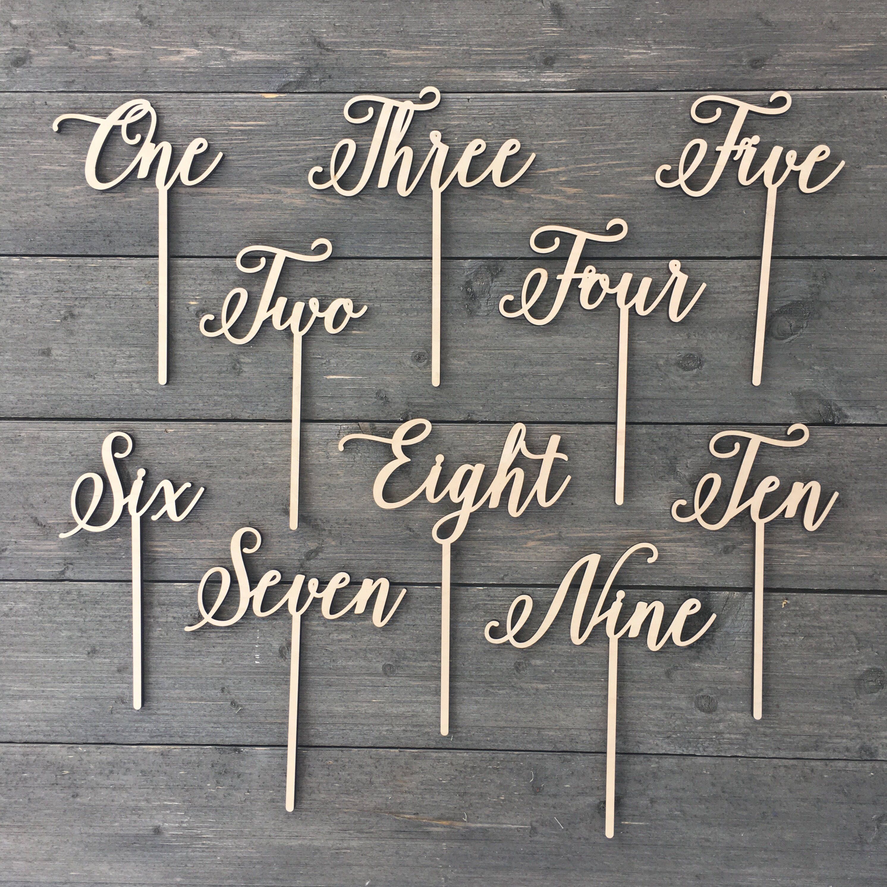 Wood Table Numbers with Sticks Style 2 Wedding Table