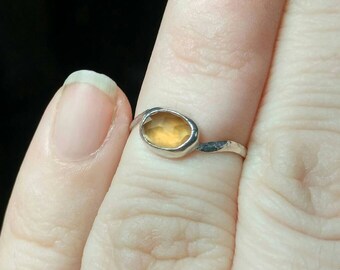 Orange sapphire ring | Etsy