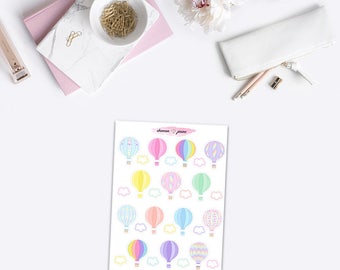 Up and Away Art Print Hot Air Balloons Katie Daisy Wall