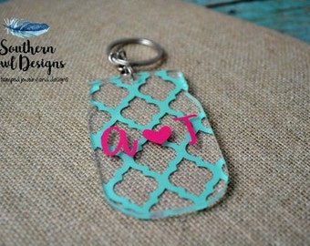 Mason jar keychain | Etsy