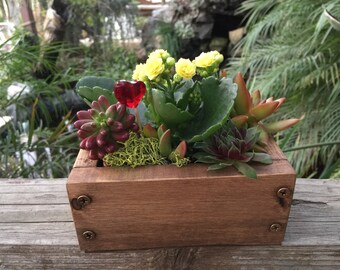 Wood planter box | Etsy