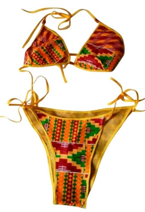 Kente Print Bikini Set African Print Bikini Set By Dashikime My Xxx