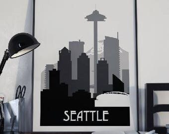 Seattle silhouette | Etsy