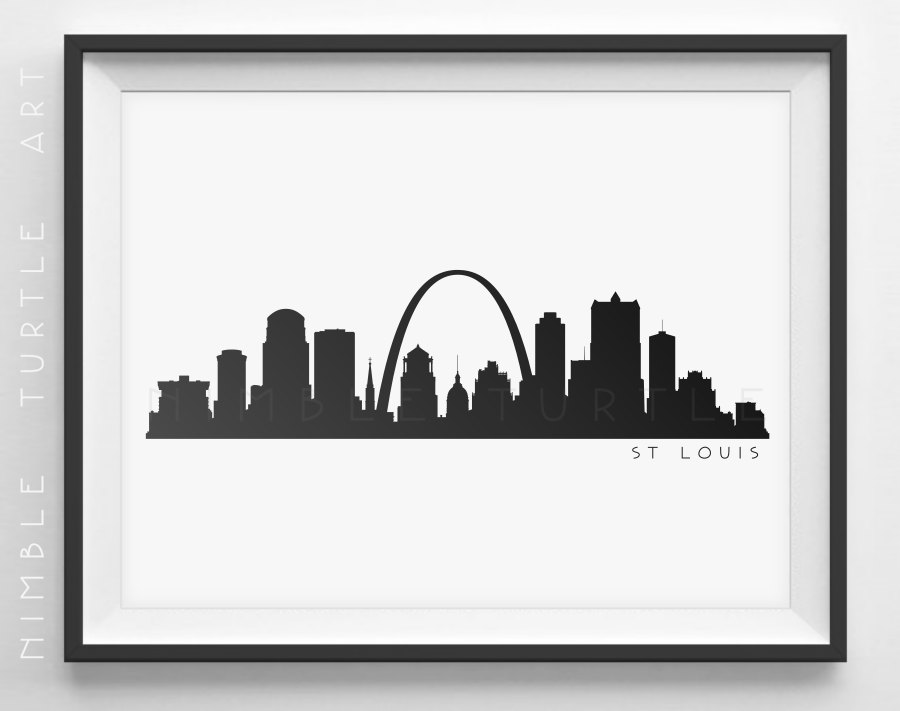 St Louis Skyline Silhouette Printable Skyline St Louis