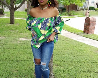 African print blouse | Etsy